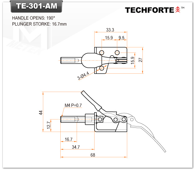 toggle clamps push pull TE-301-AM