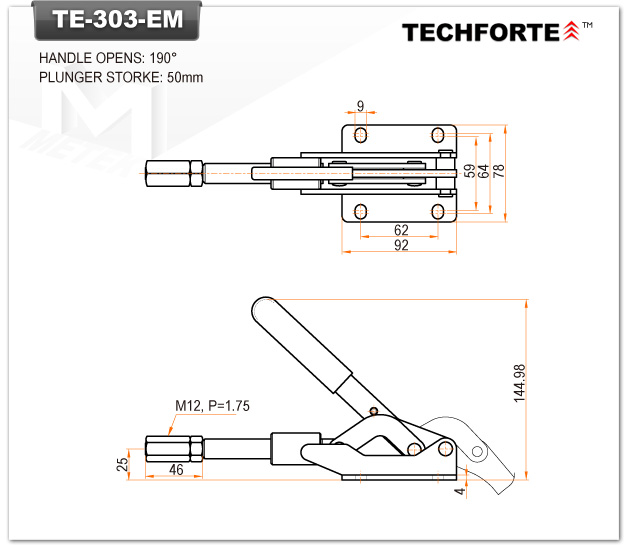 toggle clamps push pull TE-303-EM