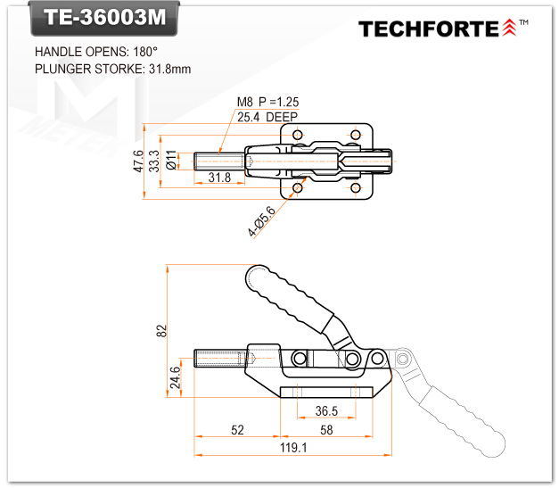 toggle clamps push pull TE-36003M