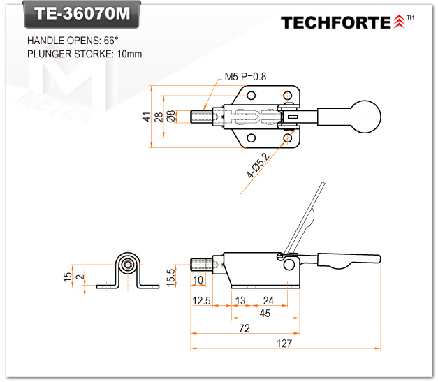 toggle clamps push pull TE-36070M