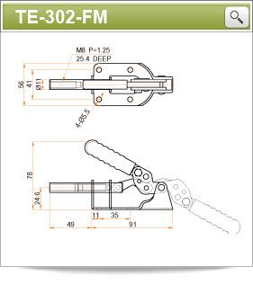 toggle clamps push pull TE-302-FM